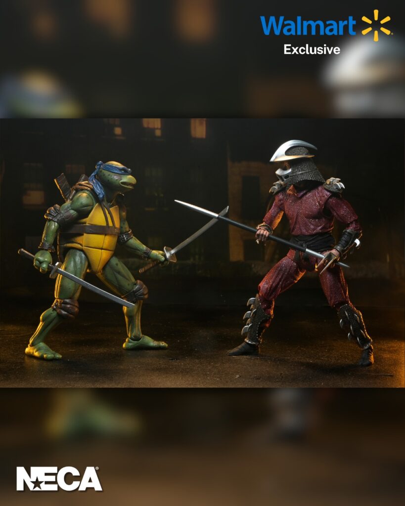 NECA TMNT (1990 Movie) – Rooftop Battle Leonardo vs. Shredder 7” Scale ...