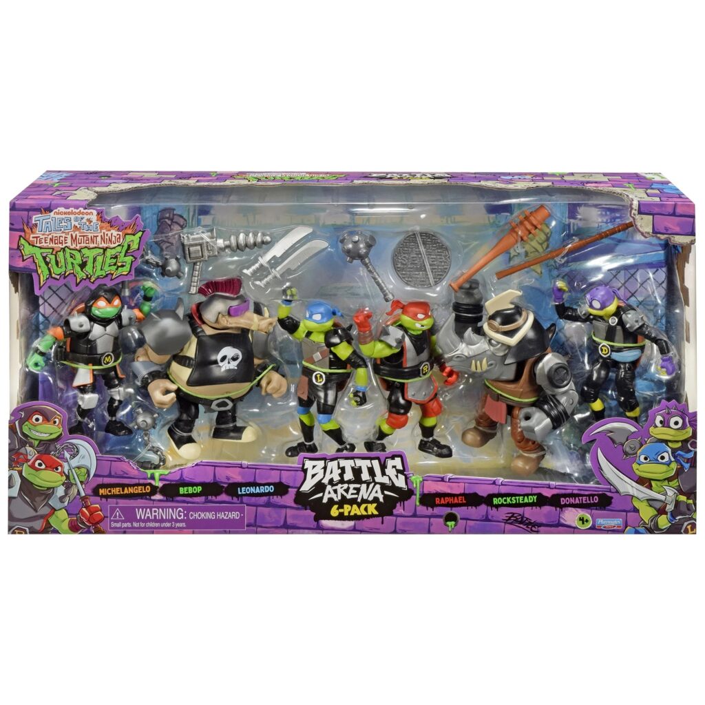 Teenage Mutant Ninja Turtles TMNT Battle Arena Figure 6 pack Action ...